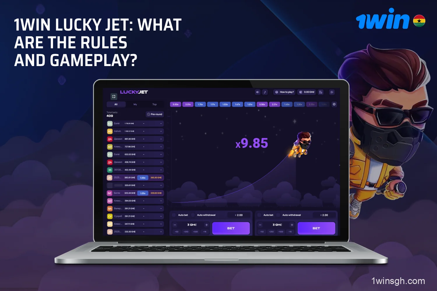 1win Lucky Jet: Enjoy the Crash Game in Ghana